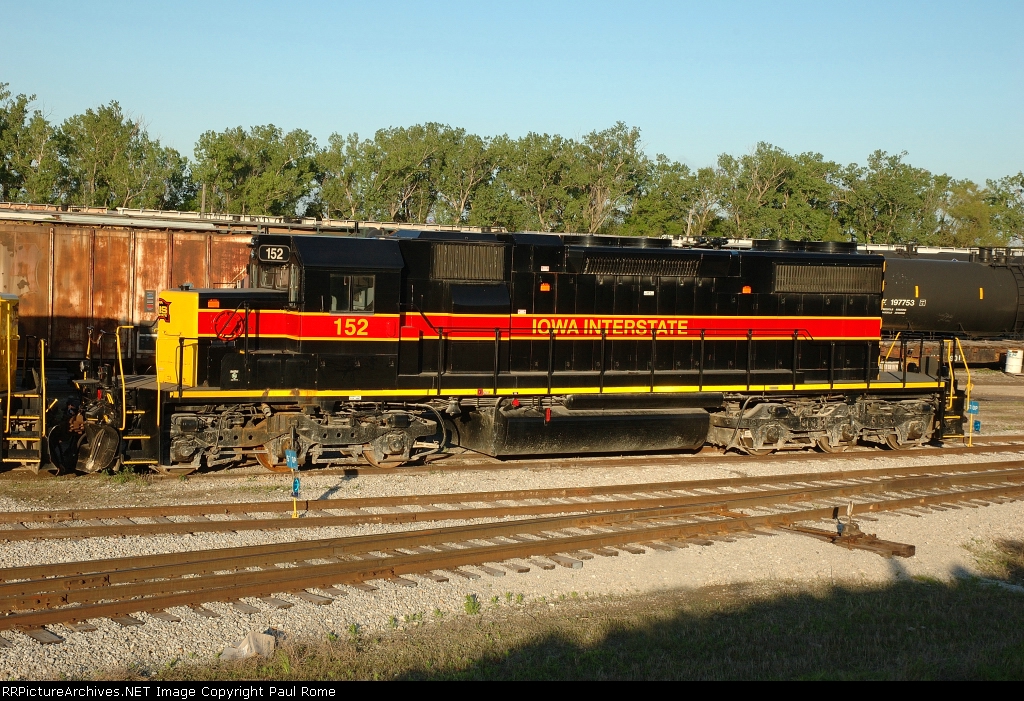 IAIS 152, EMD SD38-2, sitting at the IAIS shop